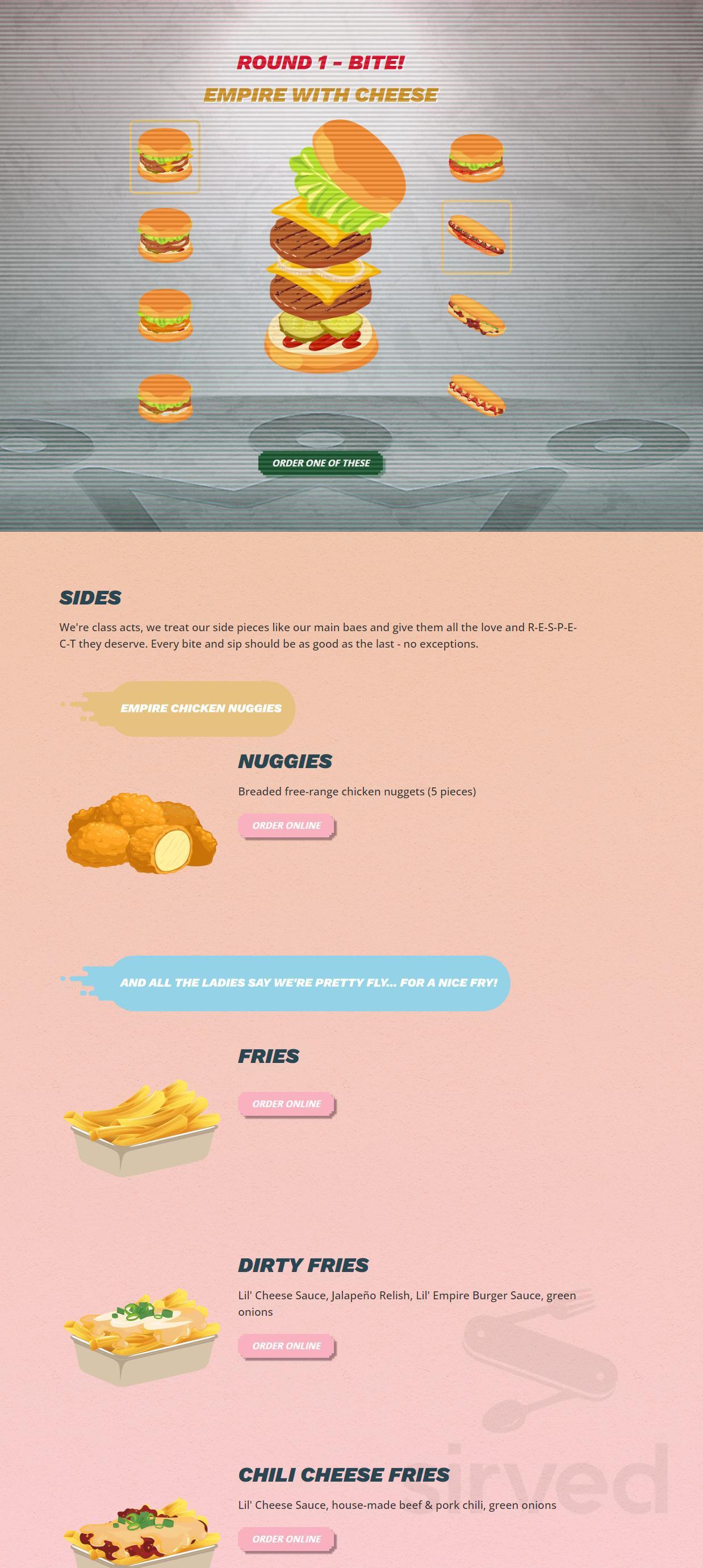 Lil’ Empire Burger - Annex Ale Location menus in Calgary, Alberta, Canada