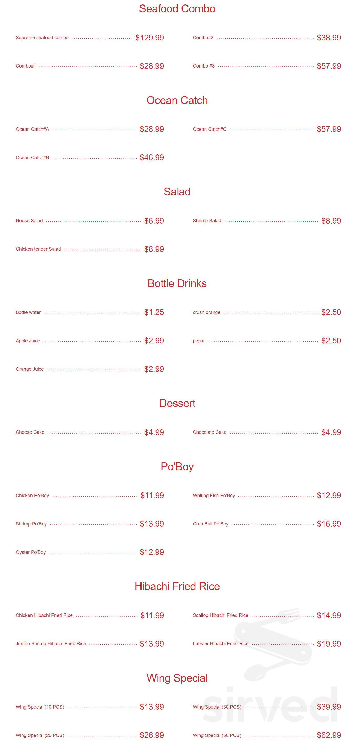 Seafood Legend Express menu in Baltimore, Maryland, USA