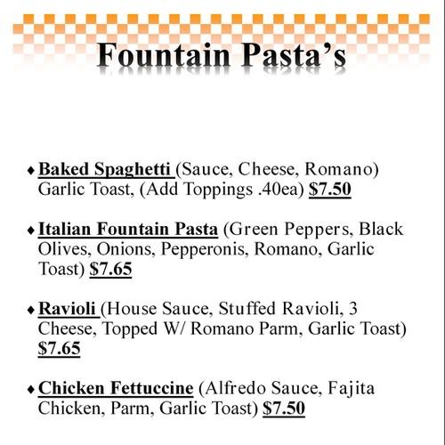 Garrett Fountain (Garrett) menu in Garrett, Kentucky, USA
