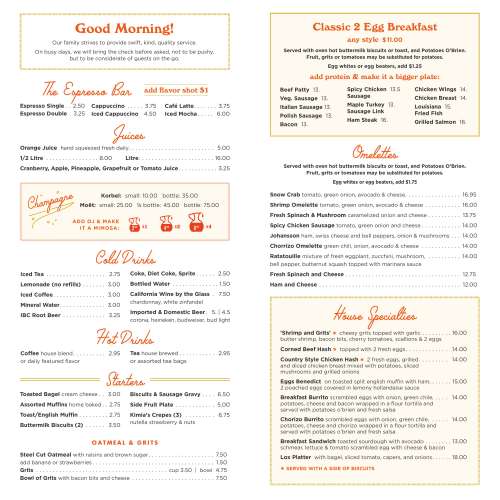 The Coffee Company menu in Los Angeles, California, USA