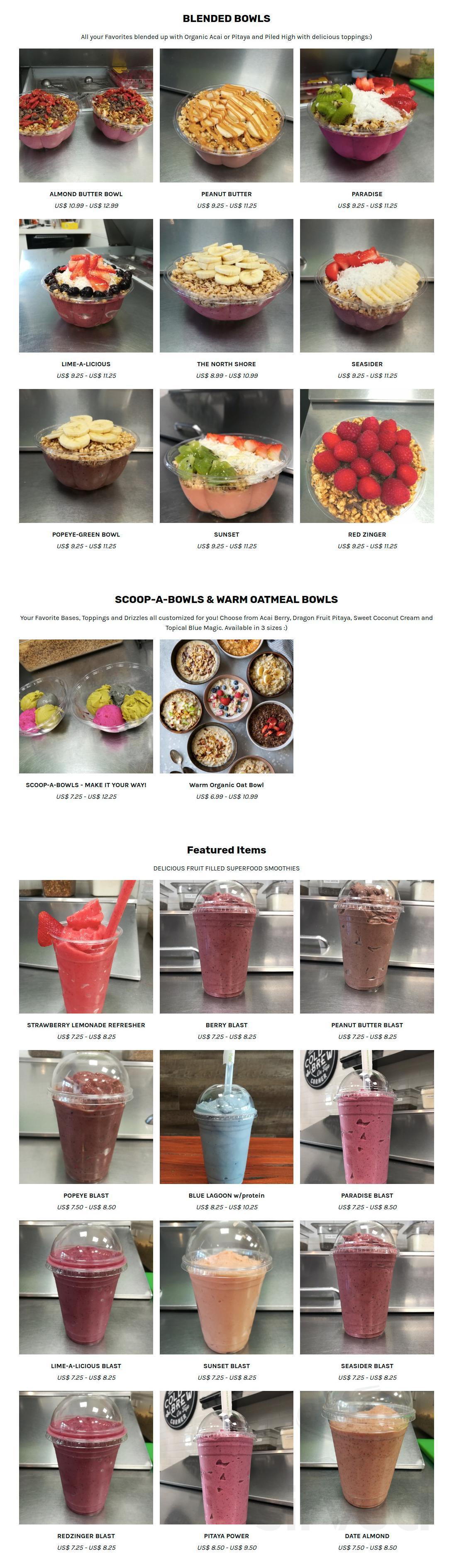 Bowl of Heaven menu in Palm Desert, California, USA