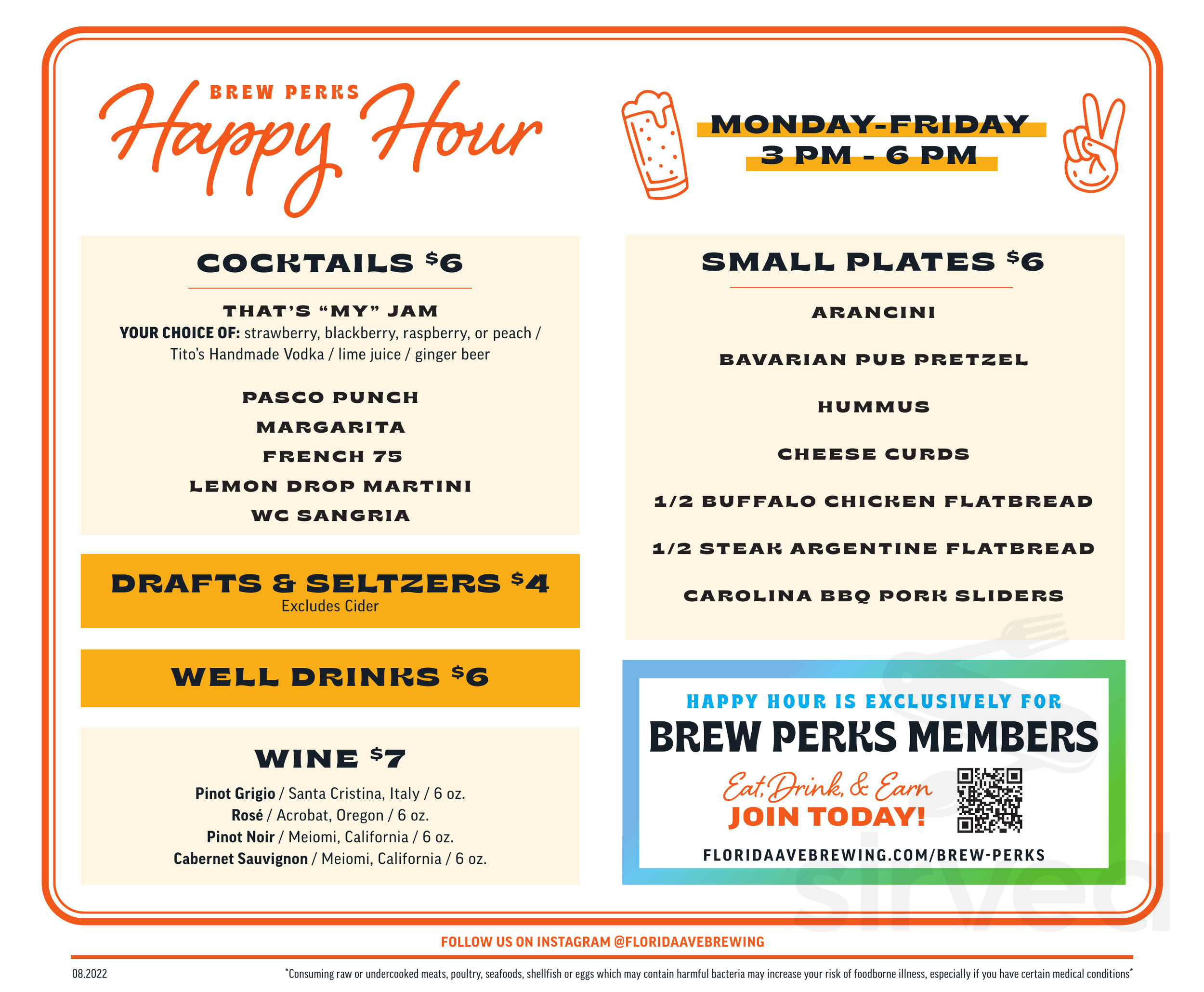 Florida Avenue Brewing Co. menu in Wesley Chapel, Florida, USA