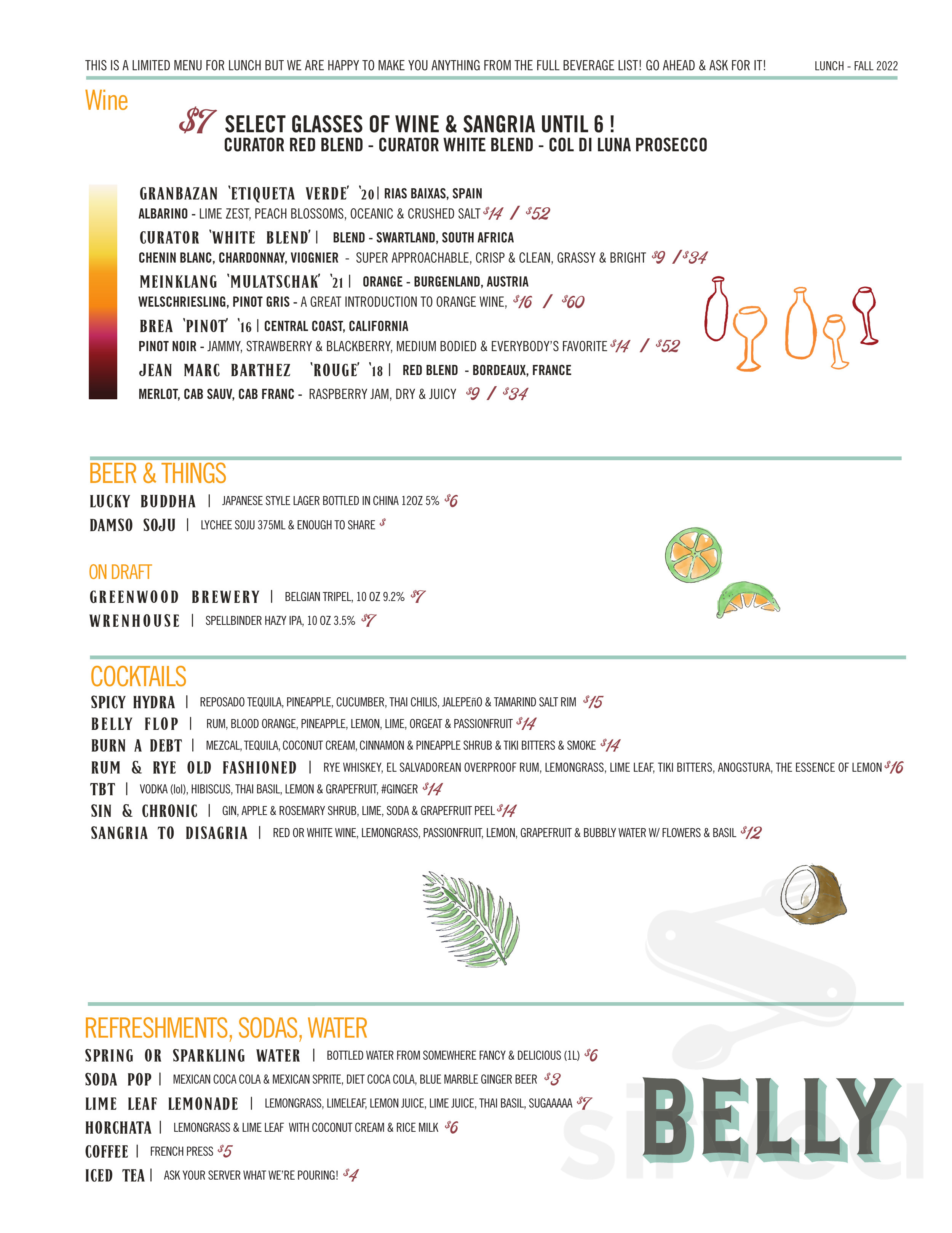 Belly Kitchen and Bar menus in Phoenix, Arizona, United States