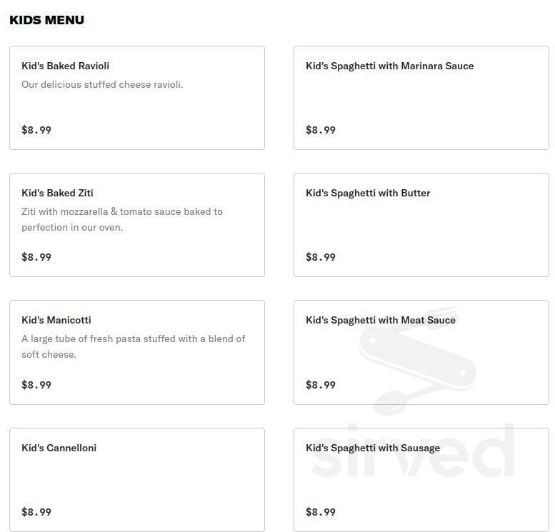 Menu - Uvalde TX's Luigi's Italian Restaurant | Sirved