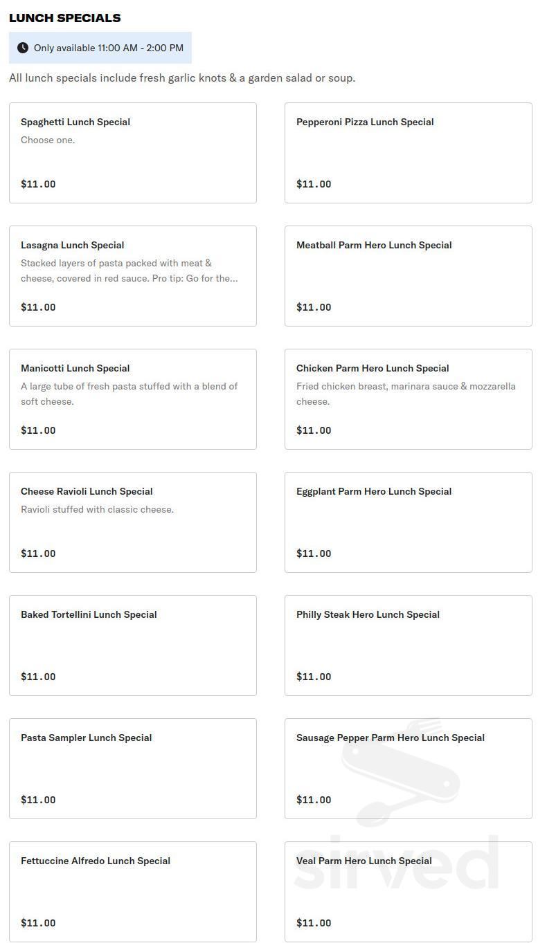 Menu - Uvalde TX's Luigi's Italian Restaurant | Sirved