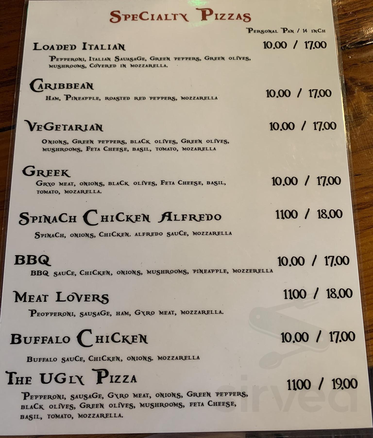 Menu - Bay St Louis MS's The Ugly Pirate Cafe and Bar | Sirved