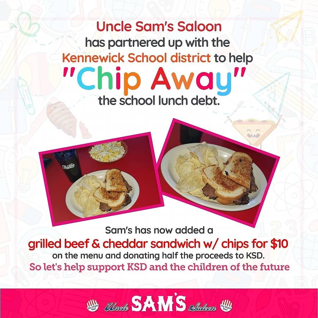 Uncle Sam's Saloon menu in Kennewick, Washington, USA