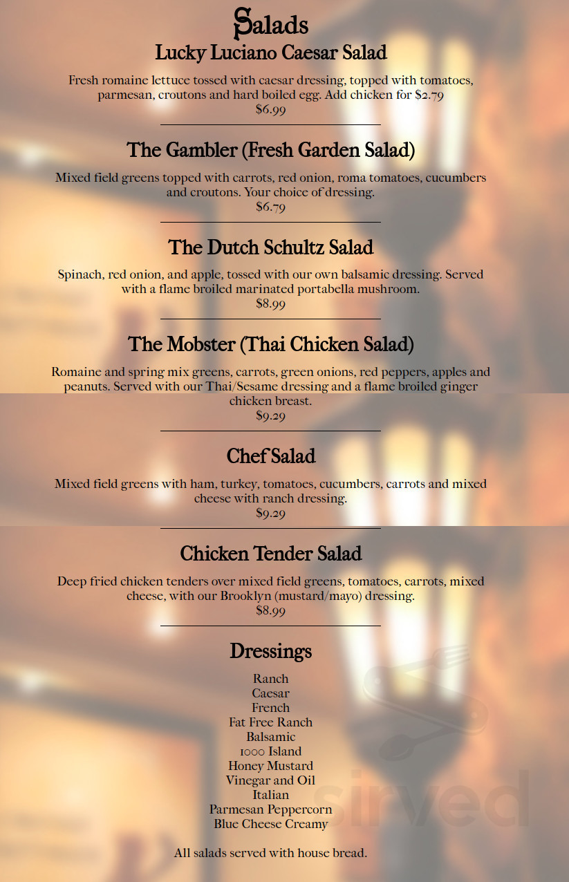 The Brooklyn Grill menu in Oshkosh, Wisconsin, USA