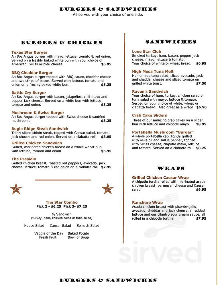 Raven's Grille menu in Euless, Texas, USA