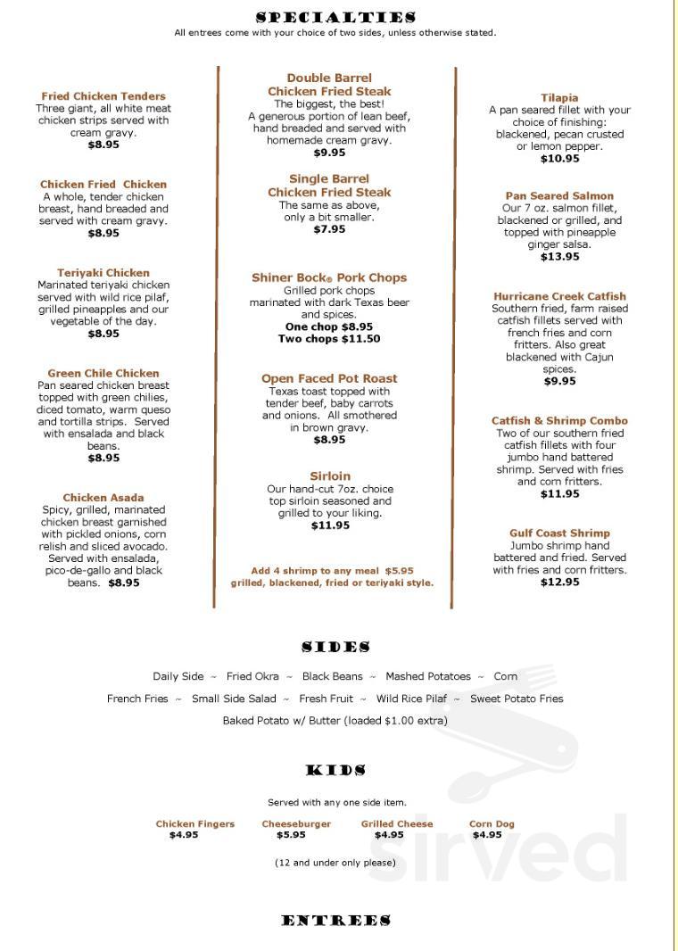 Raven's Grille menu in Euless, Texas, USA