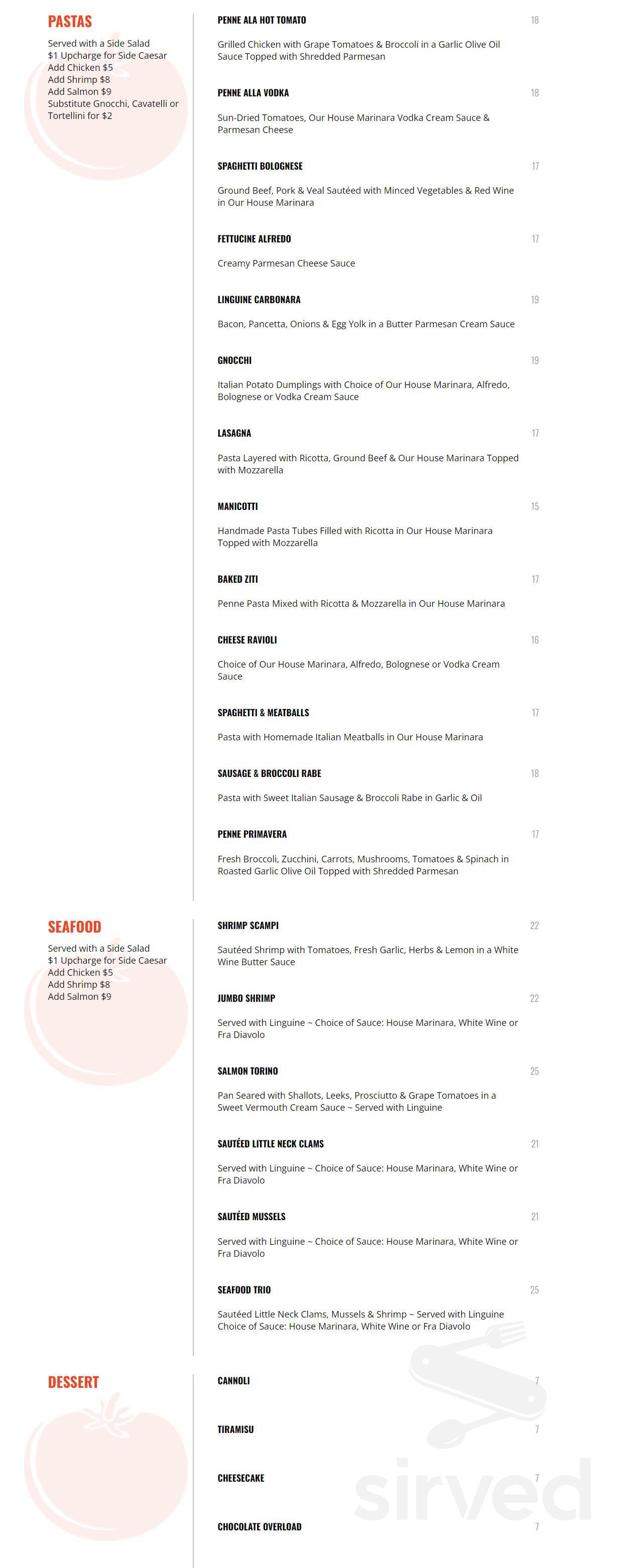 Menu - Myrtle Beach SC's Hot Tomato | Sirved
