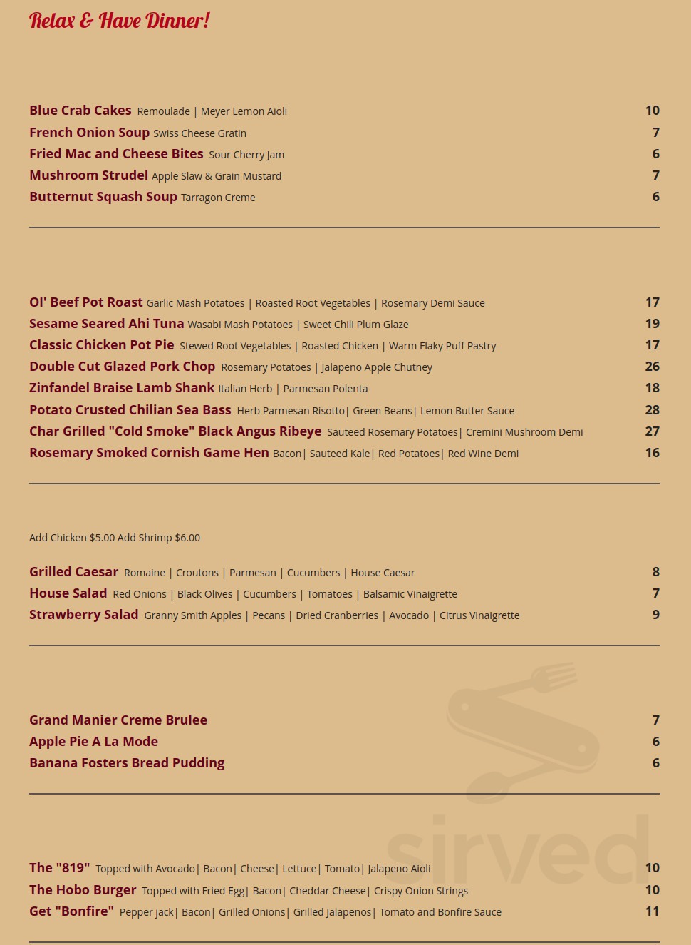 Ol' RailRoad Cafe menu in Rosenberg, Texas, USA