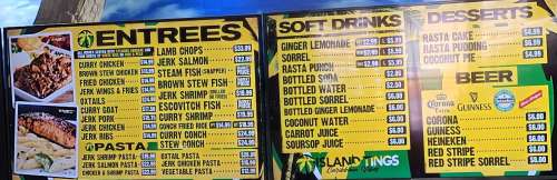 Island Tings menu in Miramar, Florida, USA