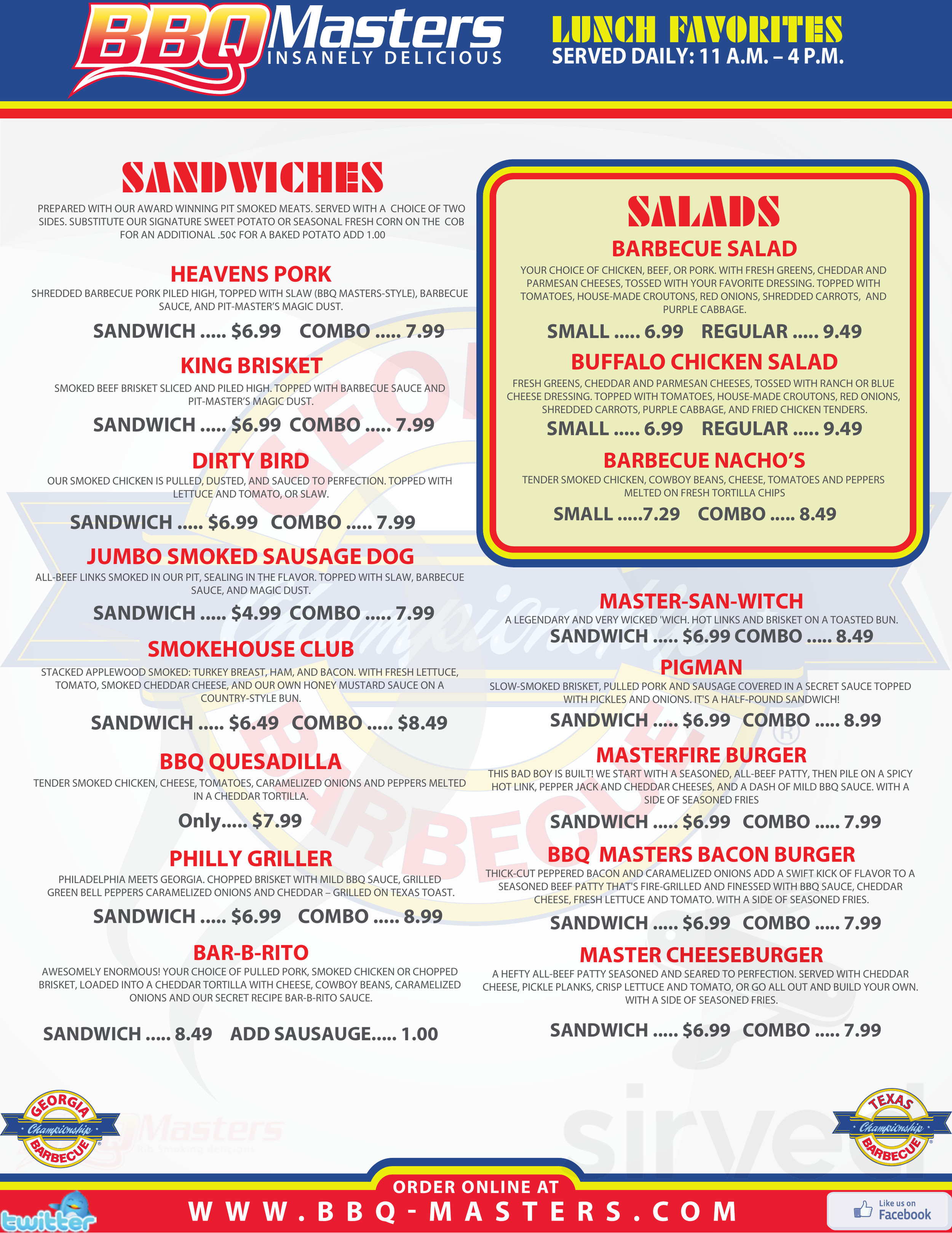 BBQ MASTERS menu in Stockbridge, Georgia, USA