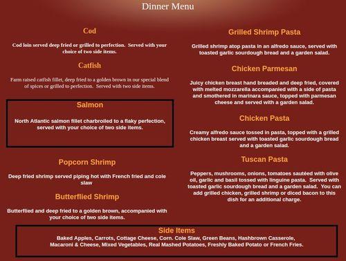 Crossroads Family Restaurant menu in Versailles, Indiana, USA