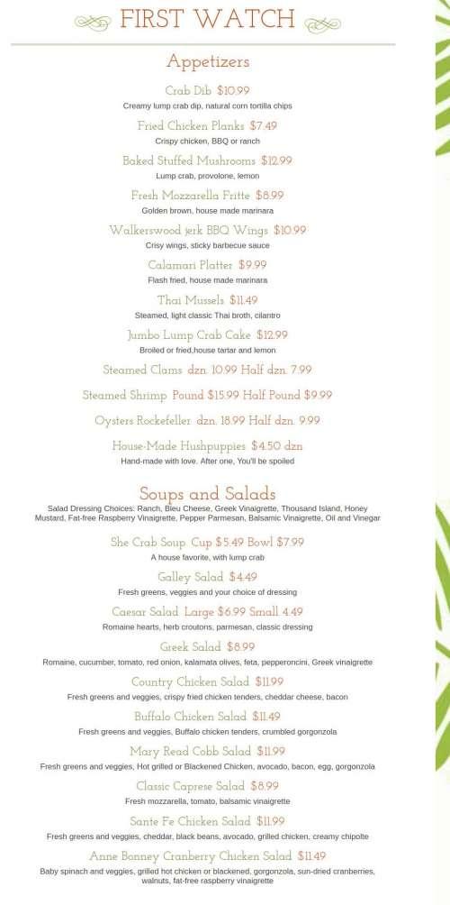 Pirate's Cove Restaurant menu in Chesapeake, Virginia, USA