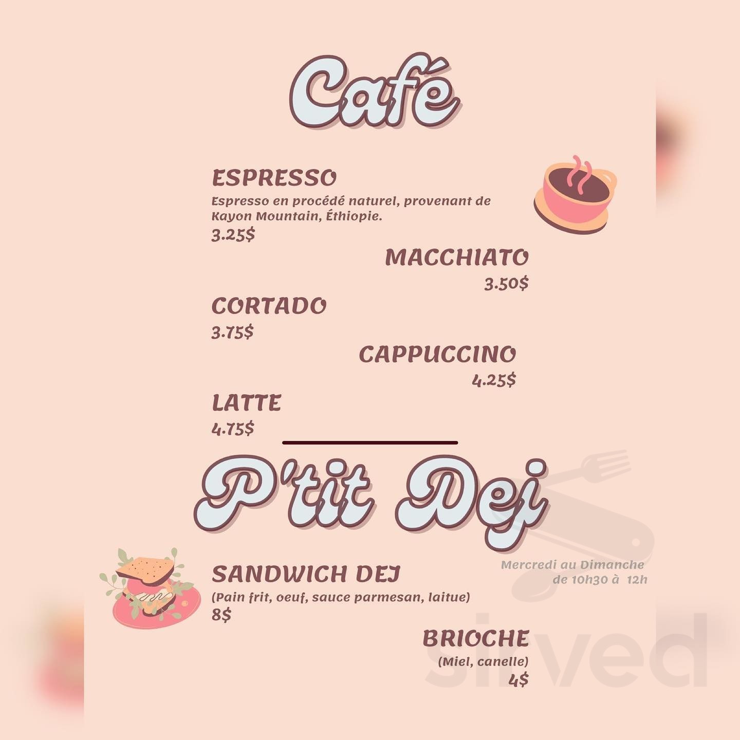 Knuckles Cantine & Vins menus in Montréal, Quebec, Canada