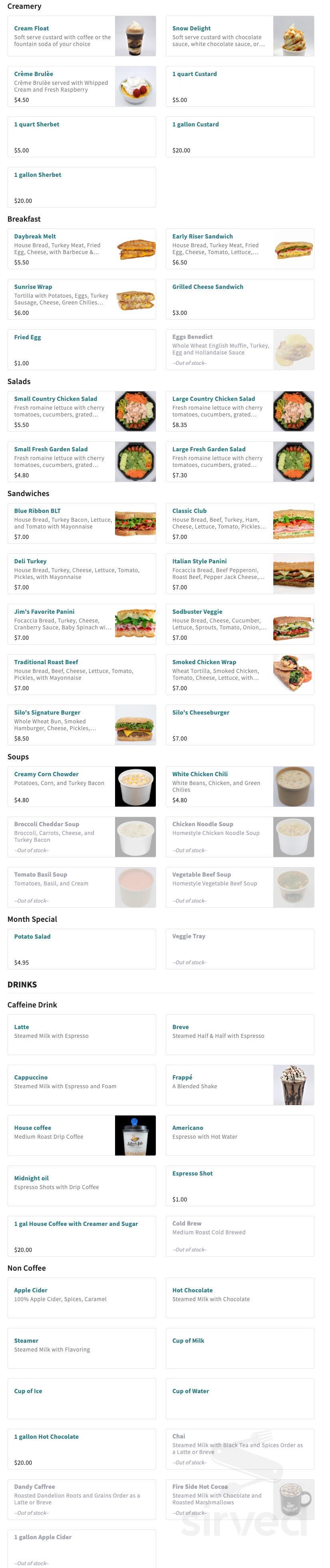 Silver Silo Bakery & Espresso menu in Cedar City, Utah, USA