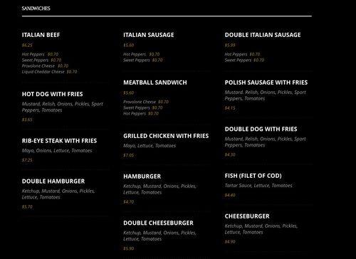 Jay's Beef of Harwood Heights menu in Harwood Heights, Illinois, USA