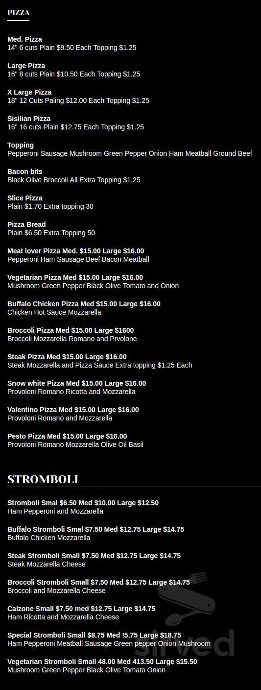 Oip menu in Mt Union, Pennsylvania, USA