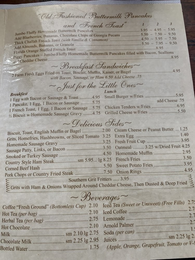 Country Inn Restaurant menu in Lake Worth, Florida, USA
