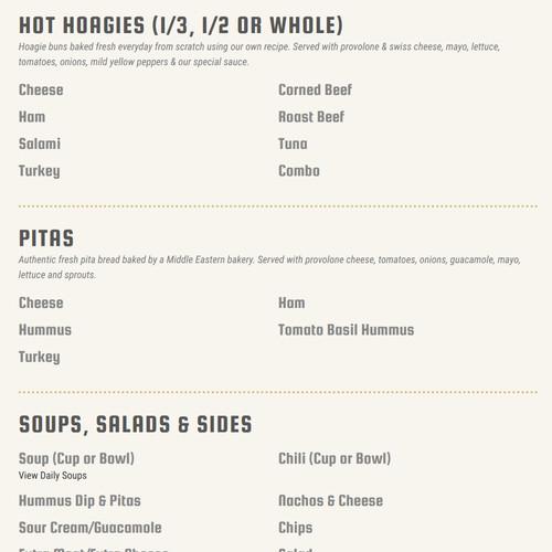 Acoustic Cafe menu in Winona, Minnesota, USA