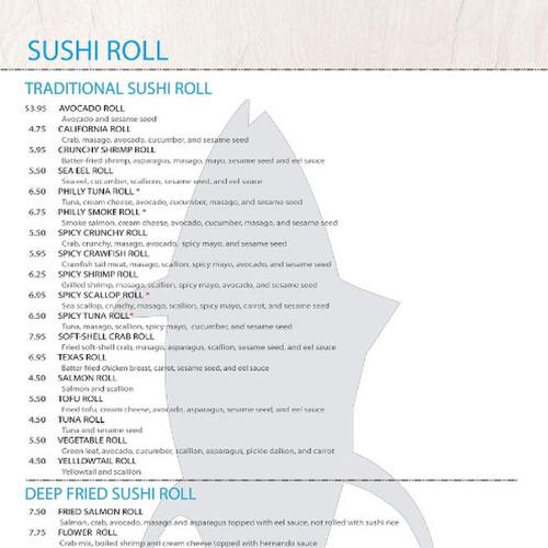 Yellowfin Sushi & Hibachi Grill menu in Hernando, Mississippi, USA