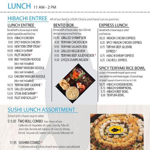 Yellowfin Sushi & Hibachi Grill menu in Hernando, Mississippi, USA