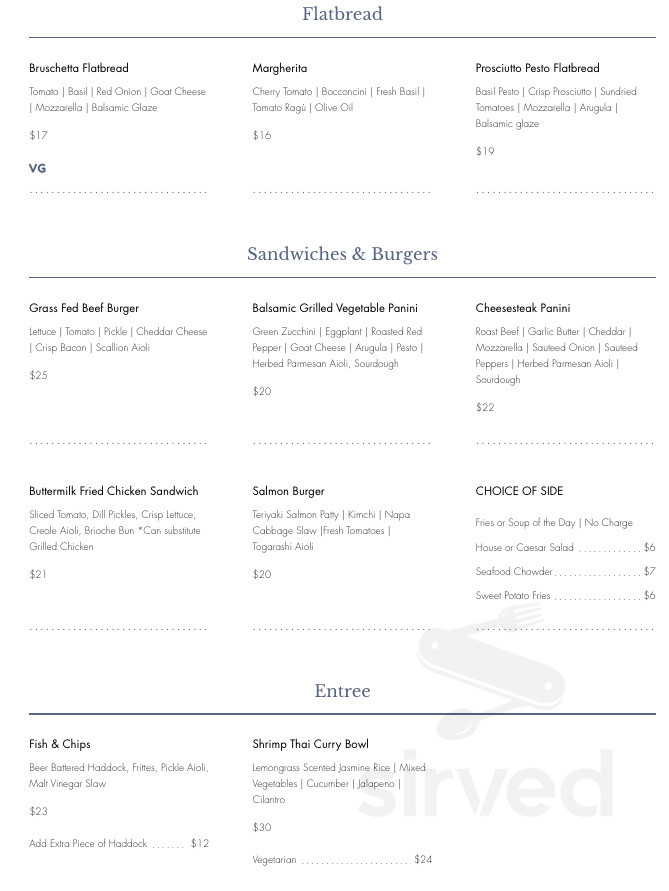 Lakeside Seafood & Grill menu in Collingwood, Ontario, Canada