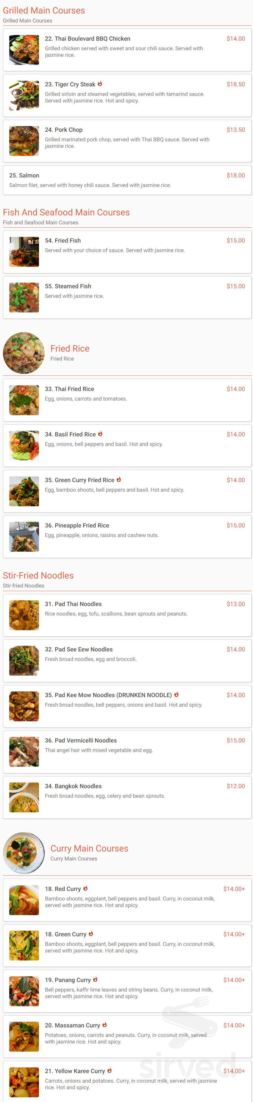 Nine Thai by Thai Boulevard menu in Forest Hills, New York, USA