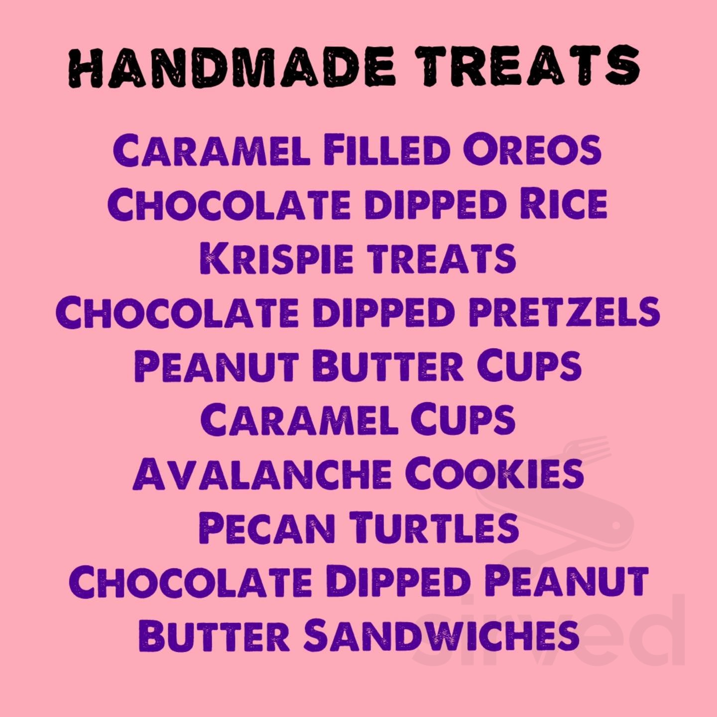 Sweet Addictions menu in Hillsboro, Illinois, USA