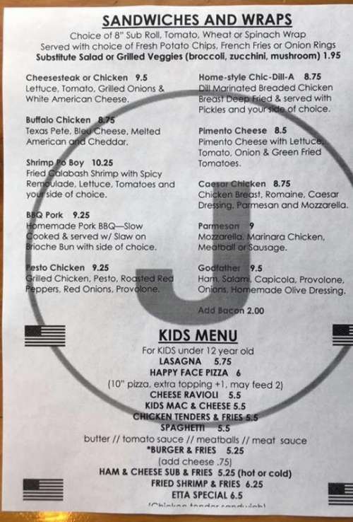 Junction on 70 menu in Mebane, North Carolina, USA
