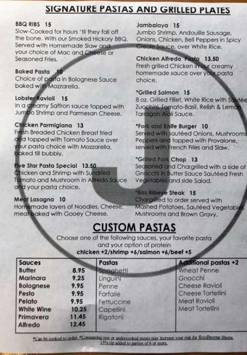 Junction on 70 menu in Mebane, North Carolina, USA