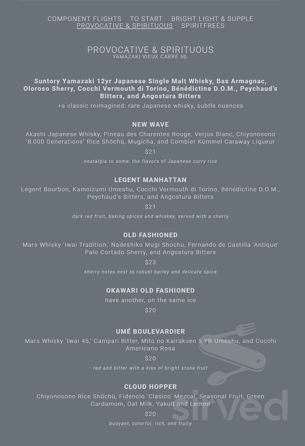 Menu - Chicago IL's Kikko | Sirved