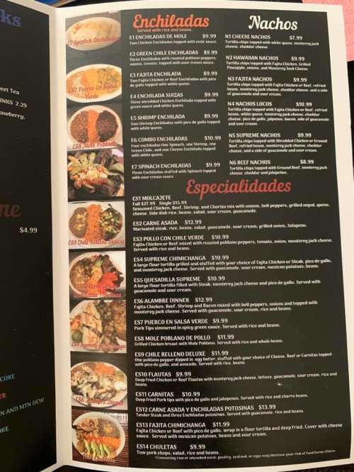 Torres Mexican Restaurant menu in Ada, Oklahoma, USA