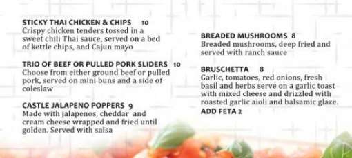 Menu for Castle John's Peterborough in Peterborough, ON | Sirved