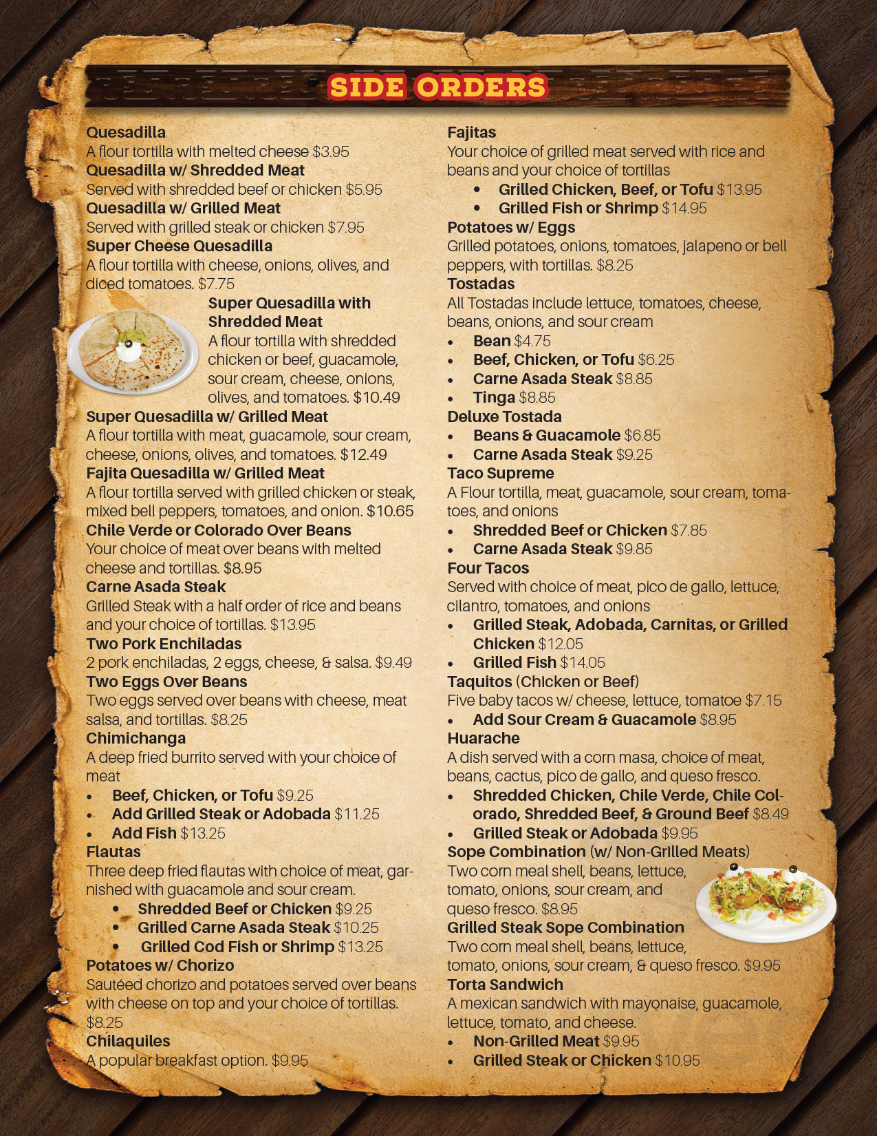 Menu - Eureka CA's Luis's | Sirved