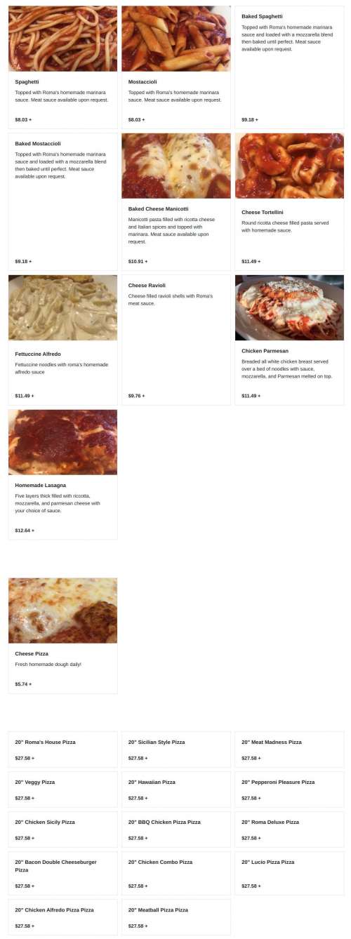 Roma's Pizza-Kalamazoo menu in Kalamazoo, Michigan, USA