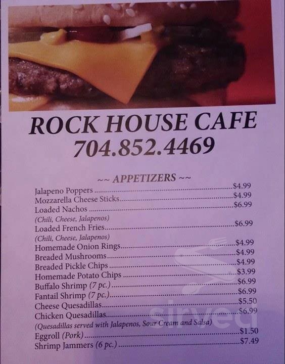 Rock House Grill & Billiards menu in Gastonia, North Carolina, USA