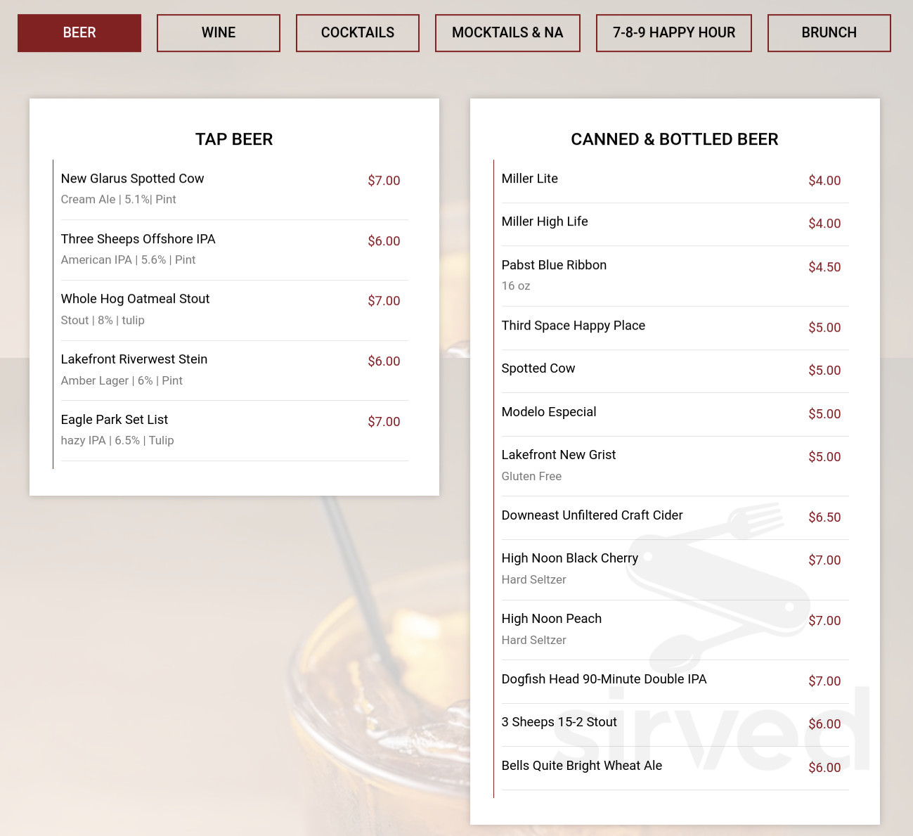 Menu - Shorewood WI's Buttermint Finer Dining & Cocktails | Sirved