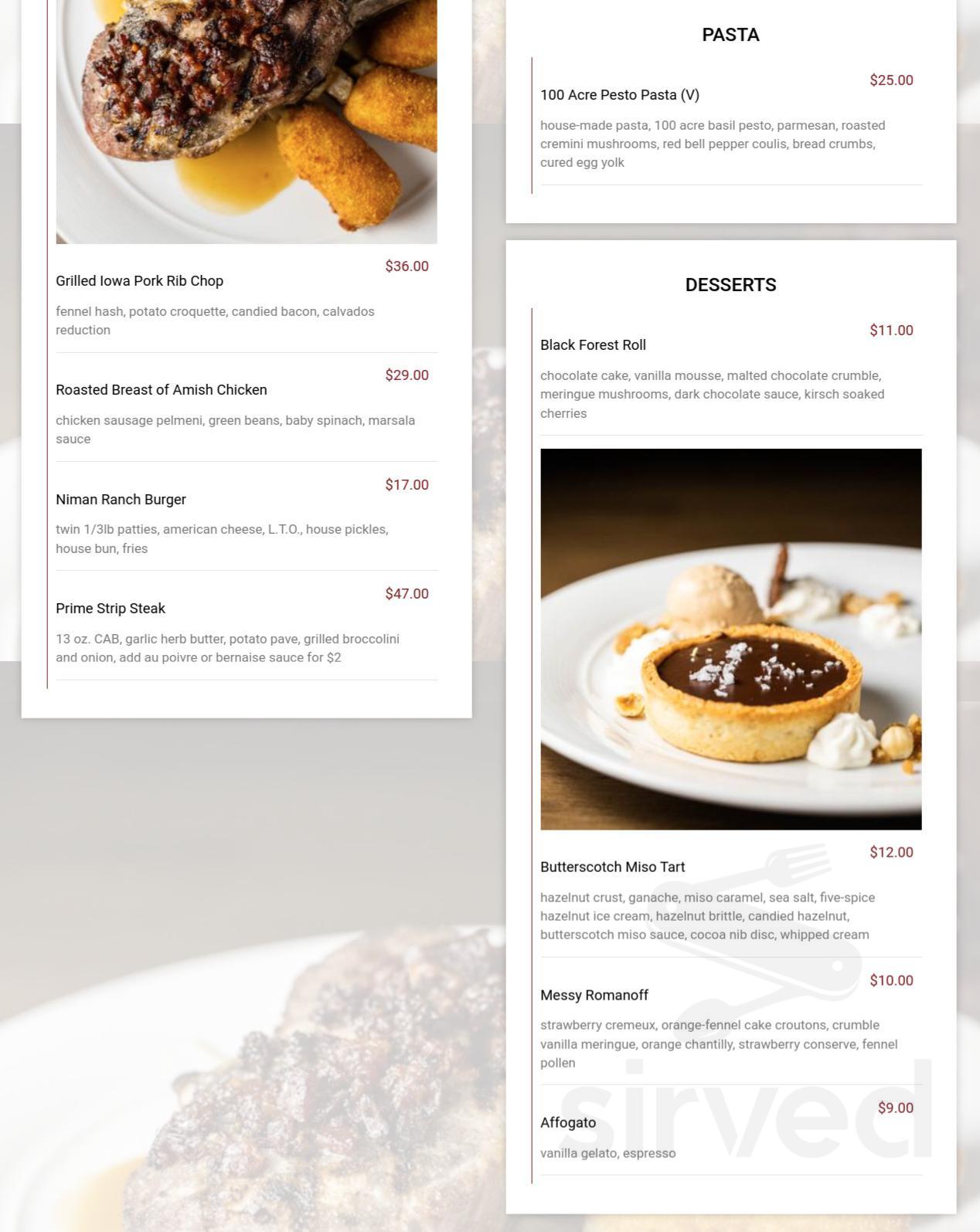 Buttermint Finer Dining & Cocktails menus in Shorewood, Wisconsin ...