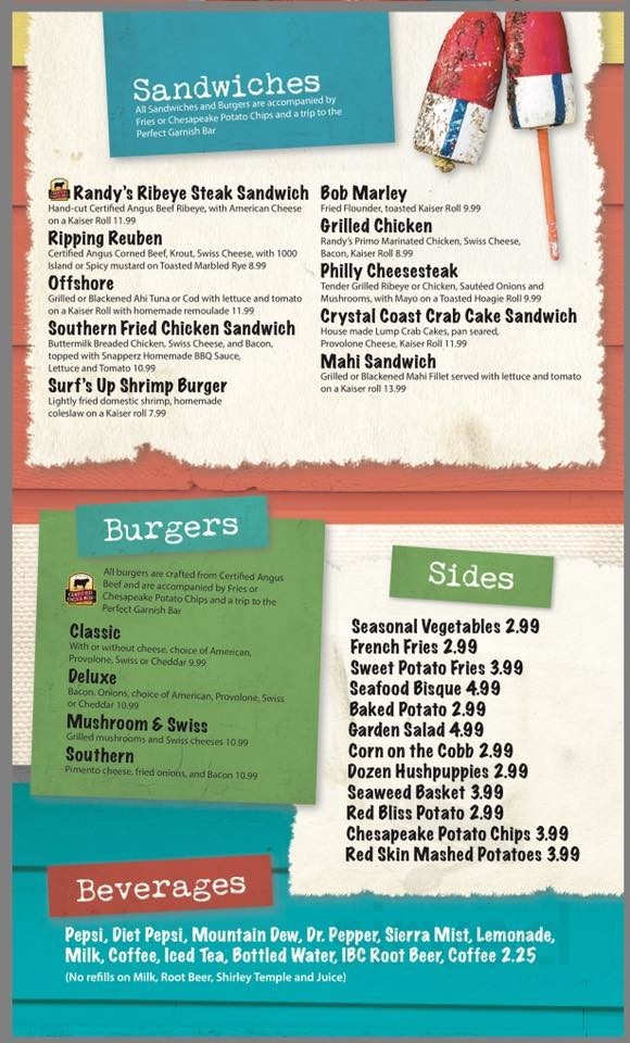 Snapperz of Emerald Isle menus in Emerald Isle, North Carolina, United ...