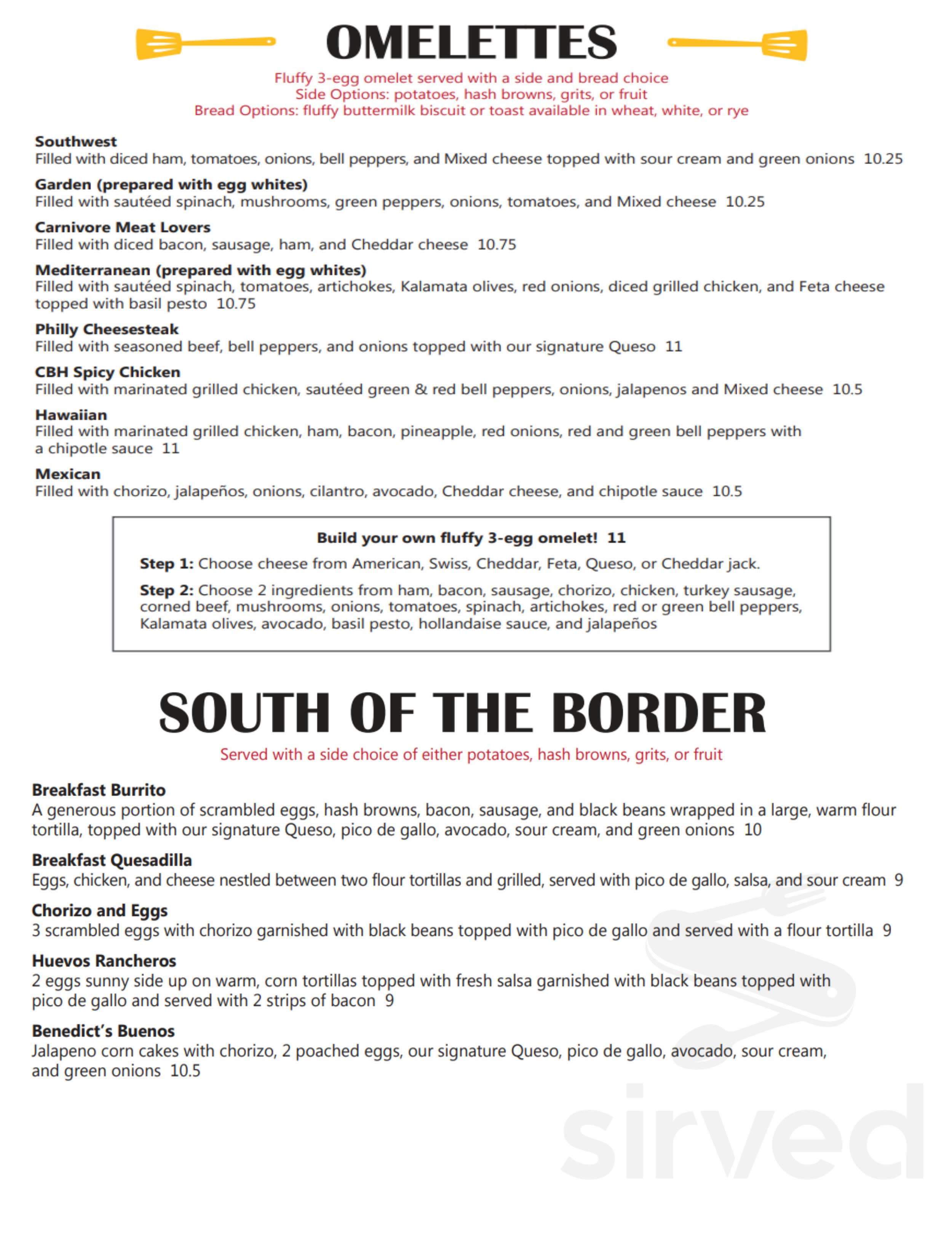 Cypress Breakfast House menu in Cypress, Texas, USA