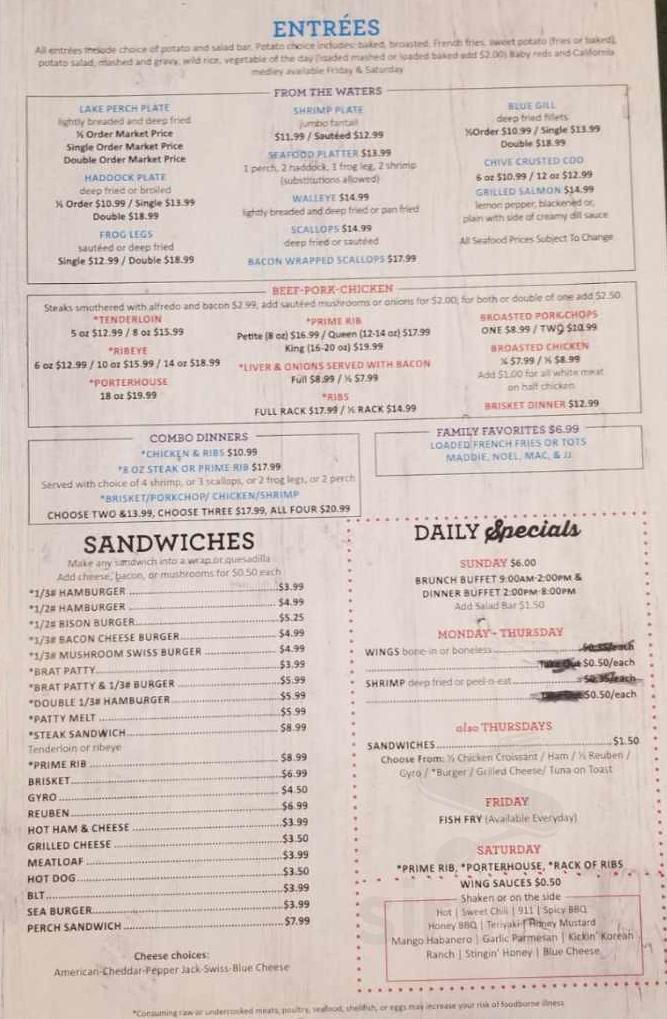 Four Way Bar & Restaurant menu in Suamico, Wisconsin, USA