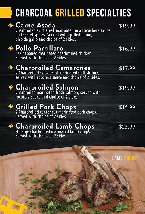 Menu - Greenbelt MD's Pollo Cabana | Sirved