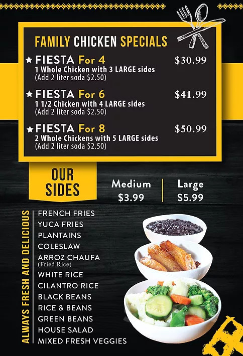Menu - Greenbelt MD's Pollo Cabana | Sirved