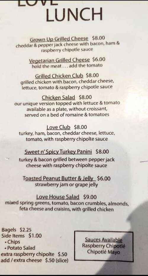 Coffee Love menu in Gun Barrel City, Texas, USA