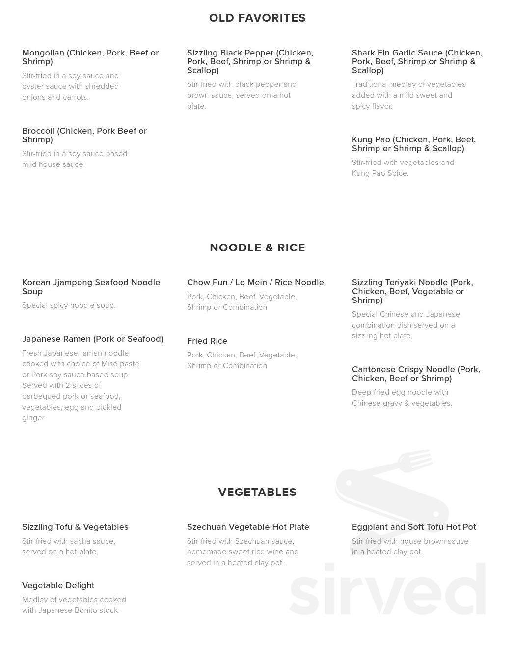 Shark Fin menu in Pensacola, Florida, USA