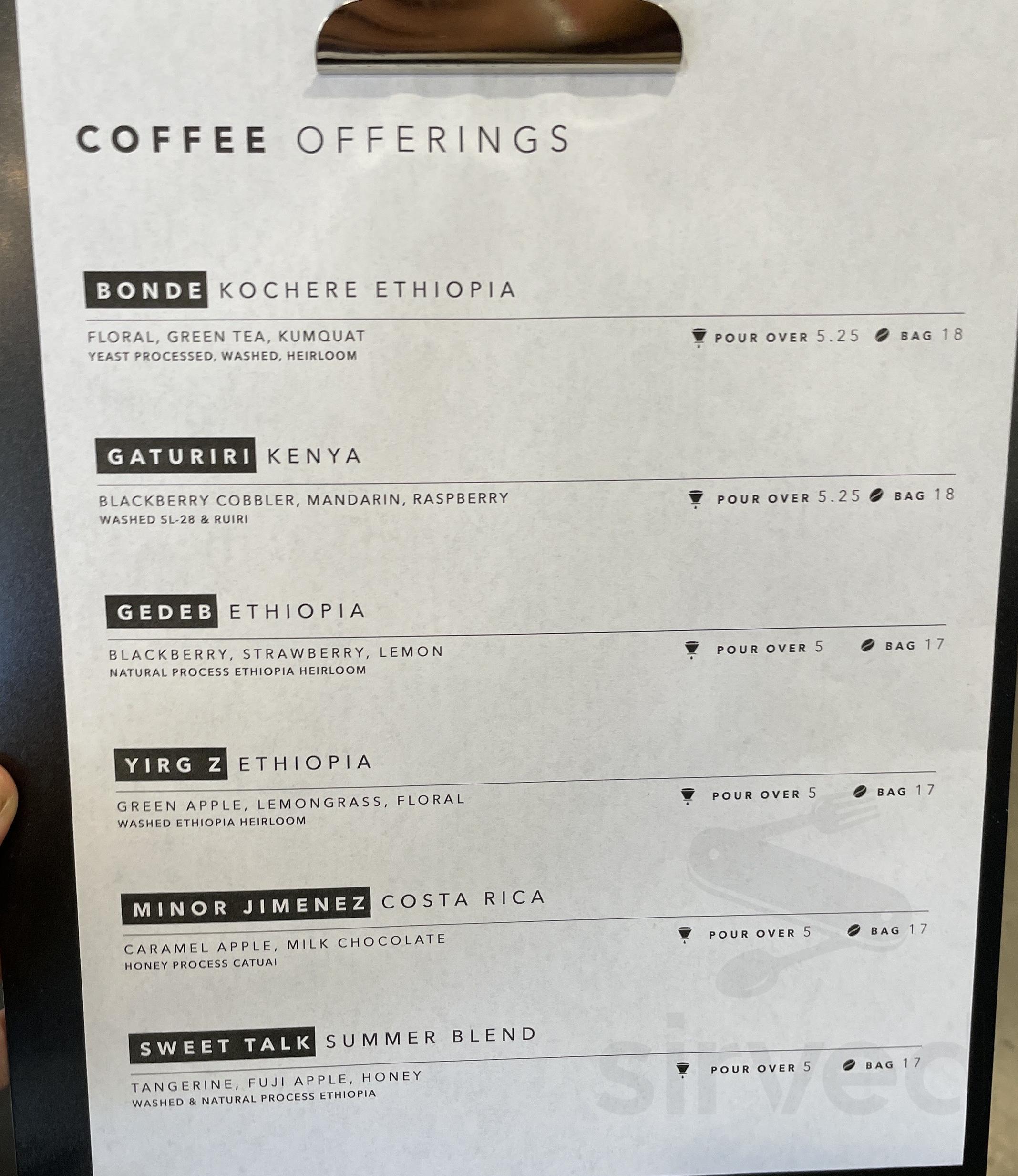 Vesta Coffee Roasters menu in Las Vegas, Nevada, USA Vesta Coffee Roasters menu in Las Vegas, Nevada, USA