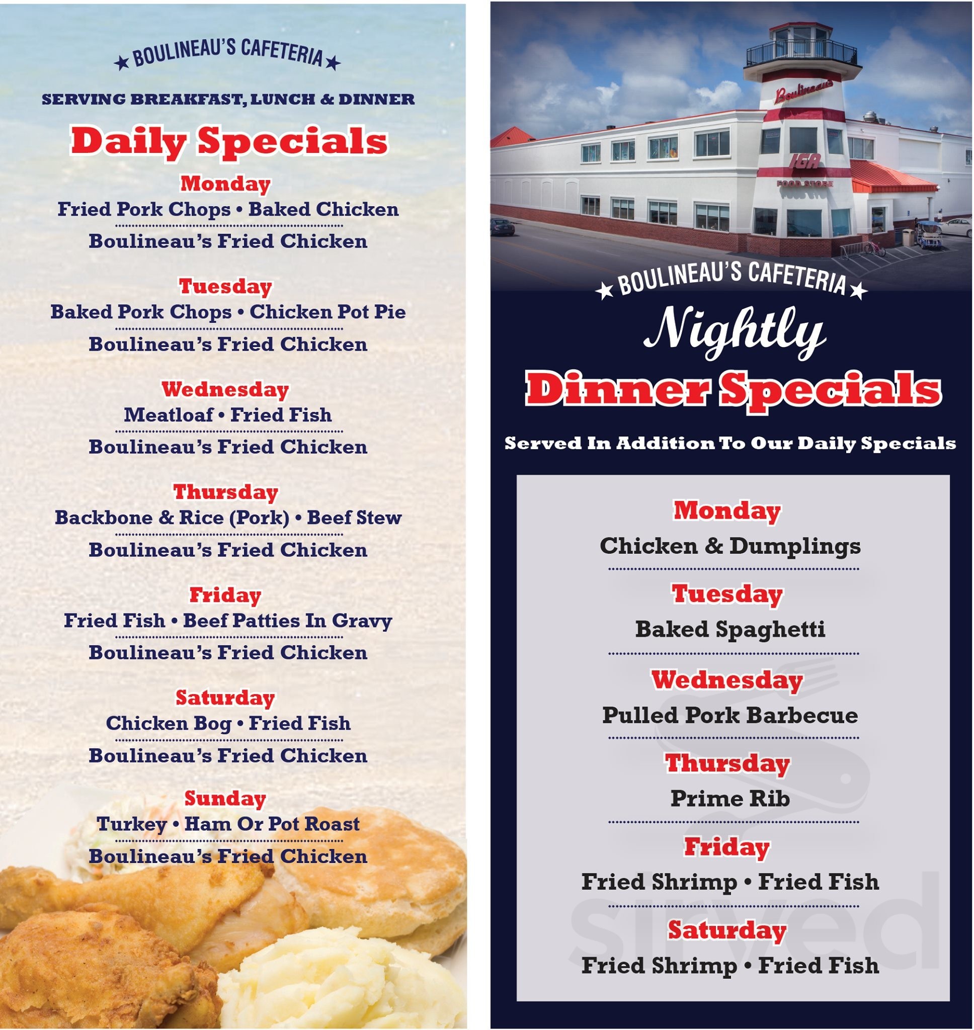 Menu for Boulineau's Foods Plus in North Myrtle Beach, SC | Sirved